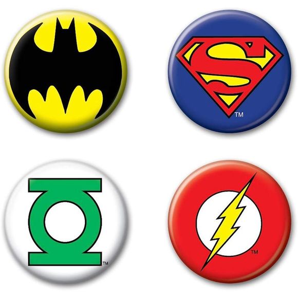 Ata-Boy | Accessories | Dc Logos 4 Button Set Includes Batman Superman ...